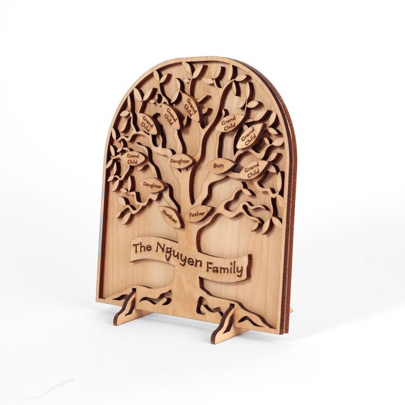 Personalized Family Tree - Laser Cut Gift for Grandparents - Etsy