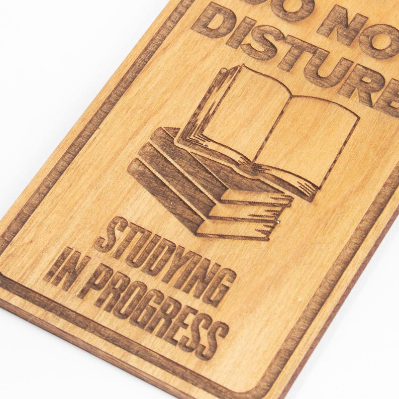 Do Not Disturb Studying in Progress - Laser Engraved Door Hanger - Etsy
