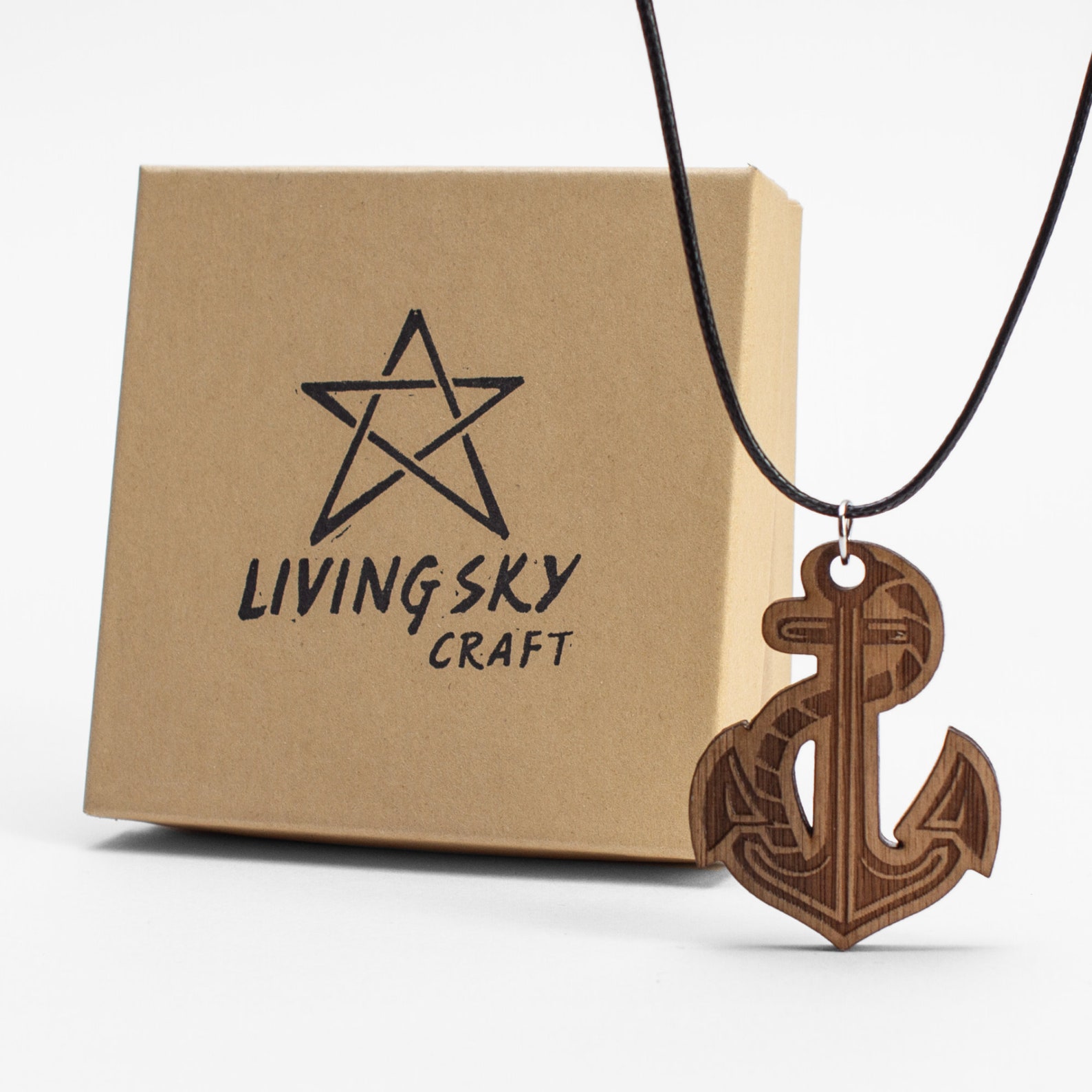 Anchor With Rope - Laser Engraved Walnut Pendant Gift for Sailors - Etsy