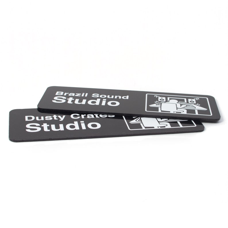 Music Producer's Studio Door Sign | Black Acrylic With Custom Studio ...