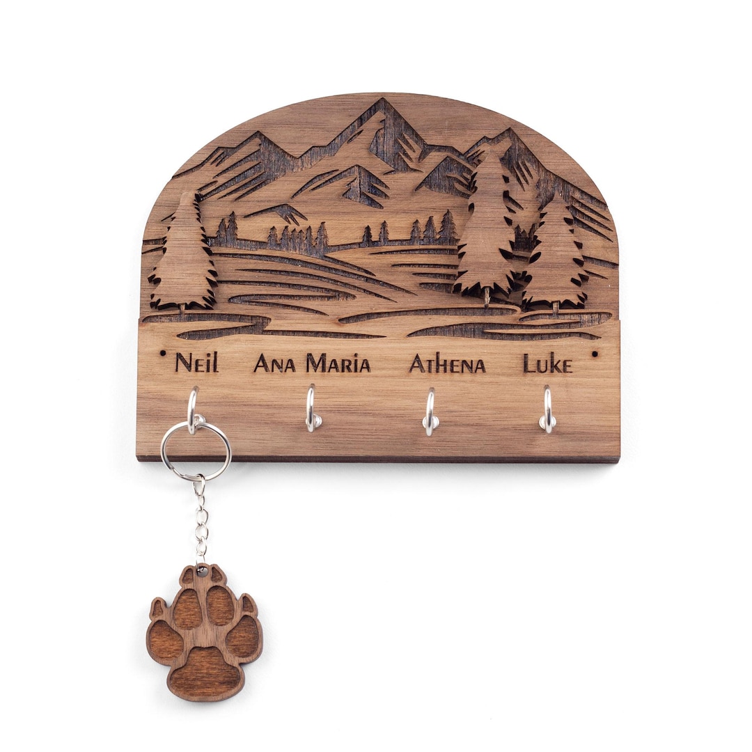 Mountain Scape Custom Laser Engraved Key Hanger - Etsy