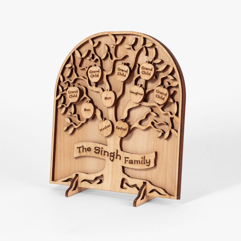 Personalized Family Tree - Laser Cut Gift for Grandparents - Etsy