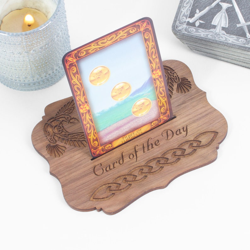 Raven Altar With Celtic Triquetra - Card of the Day Tarot Holder - Etsy