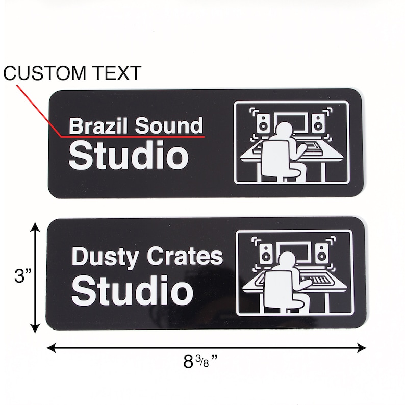 Music Producer's Studio Door Sign | Black Acrylic With Custom Studio ...