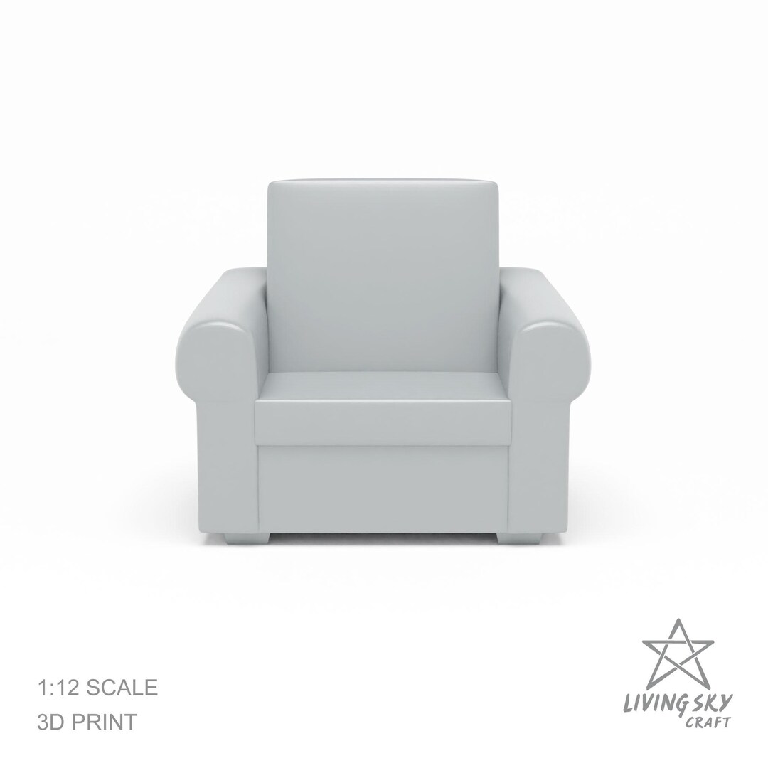 1:12 Scale Armchair 3D Printed Gray Model | UIL Unit Set OAP | Legends ...
