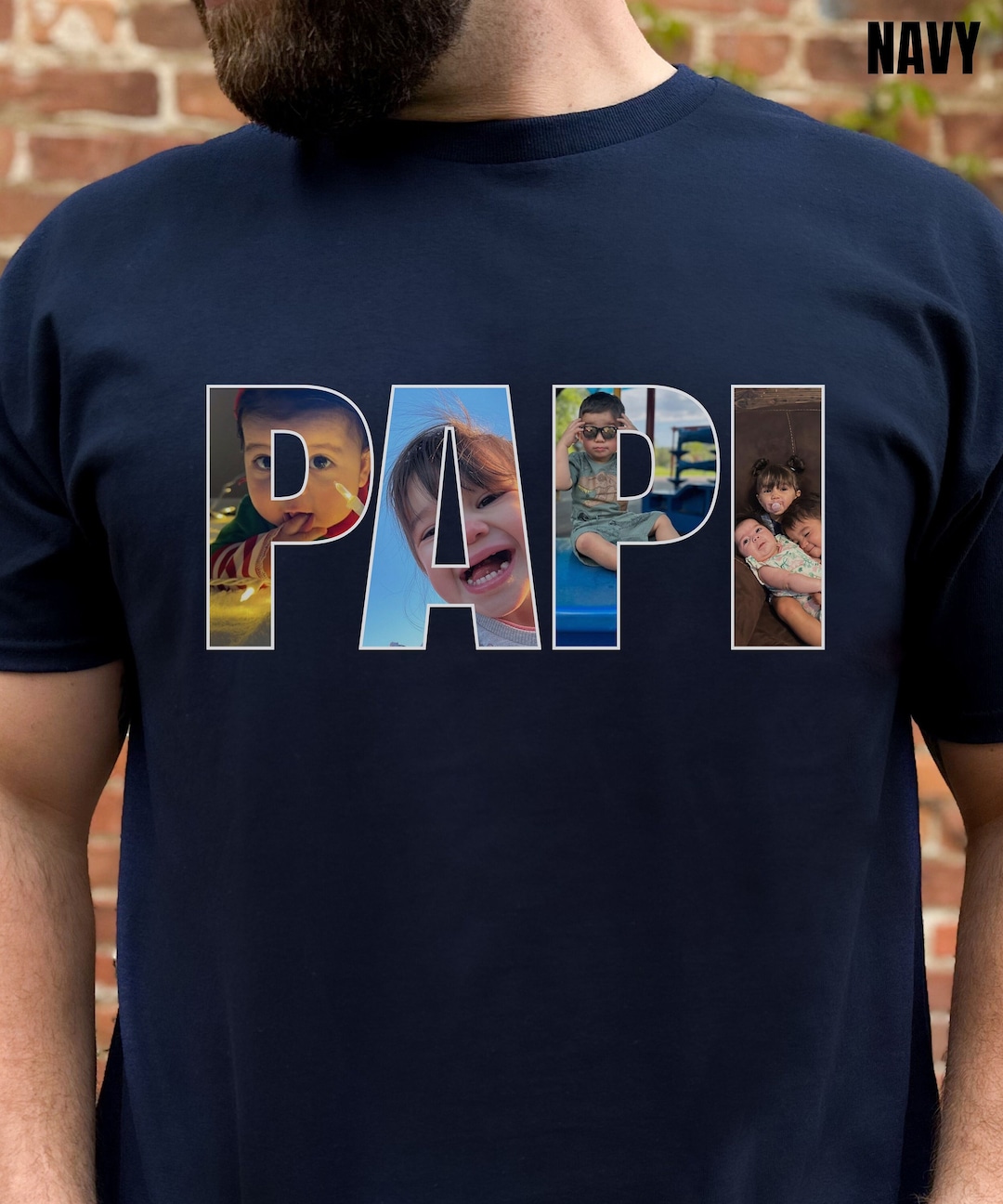 Personalized Photo Papi Shirt Gift, Personalized Gift for Papi, Custom ...
