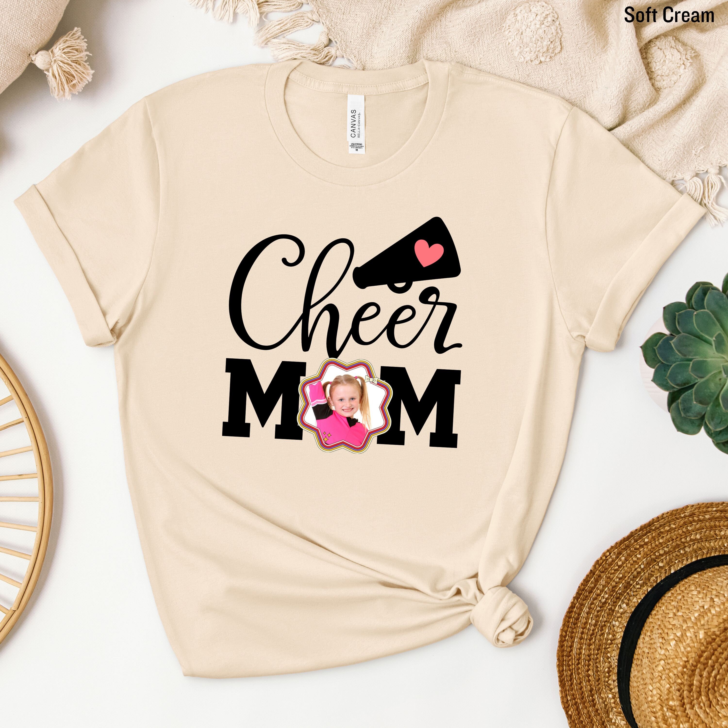 Custom Cheer Mom Shirt With Photo, Custom Photo Cheer Mom Shirt ...