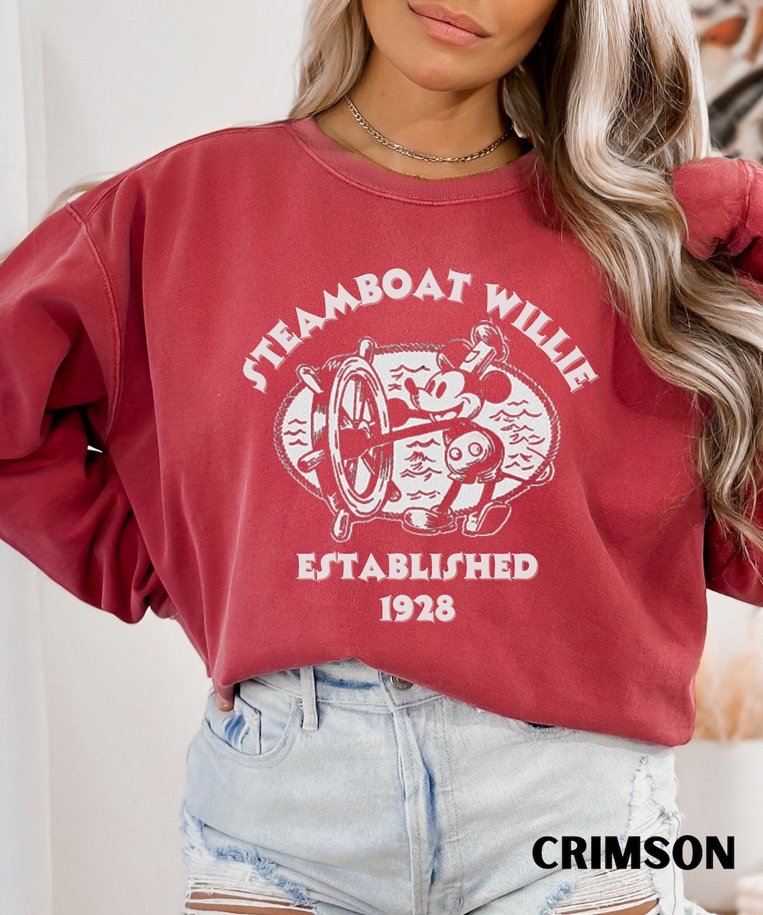 Steamboat Willie Sweatshirt, Vintage Mickey Sweater, Original Mickey ...