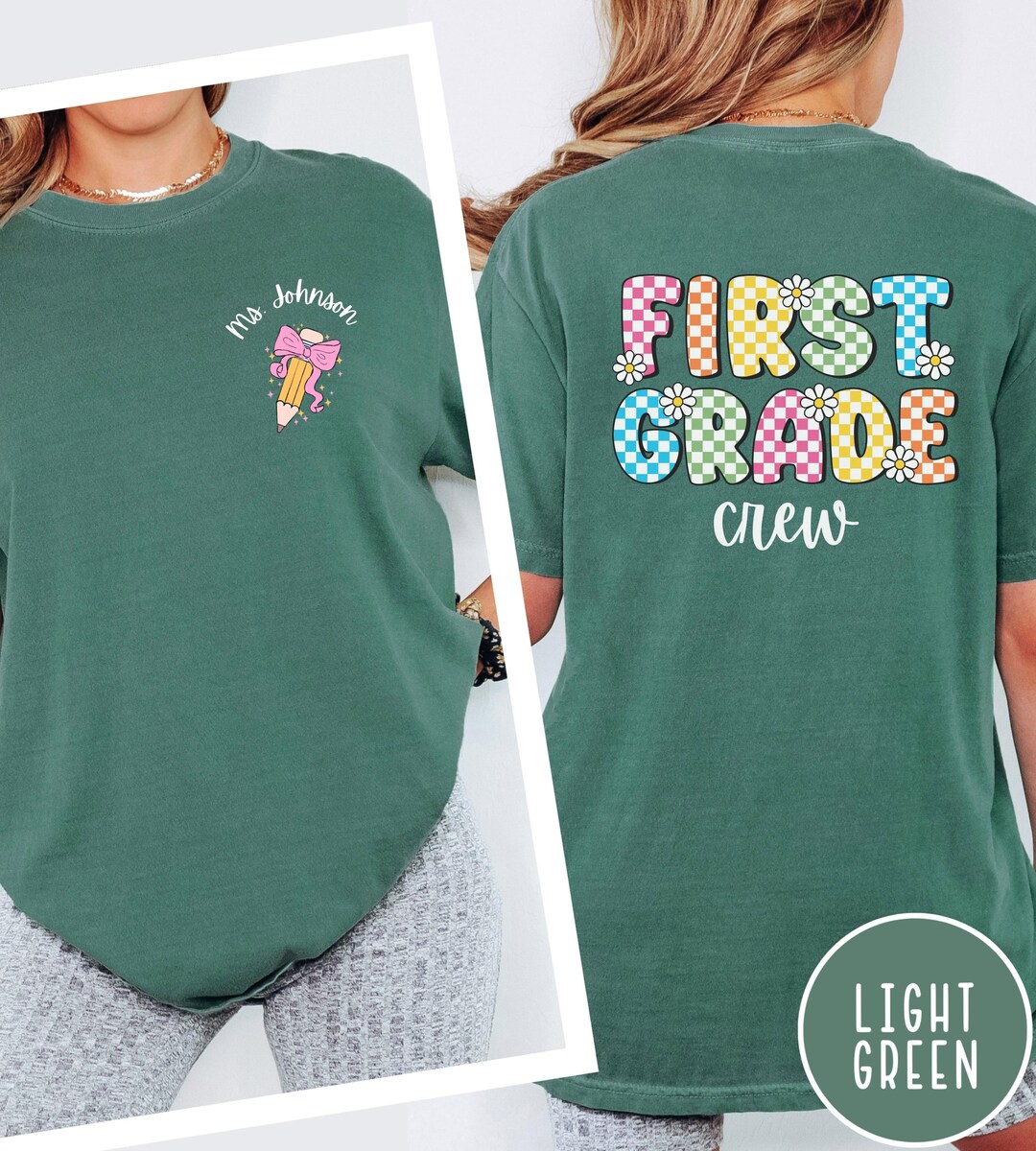 Custom First Grade Crew Teacher Comfort Colors® Shirt, 1st Grade Group ...