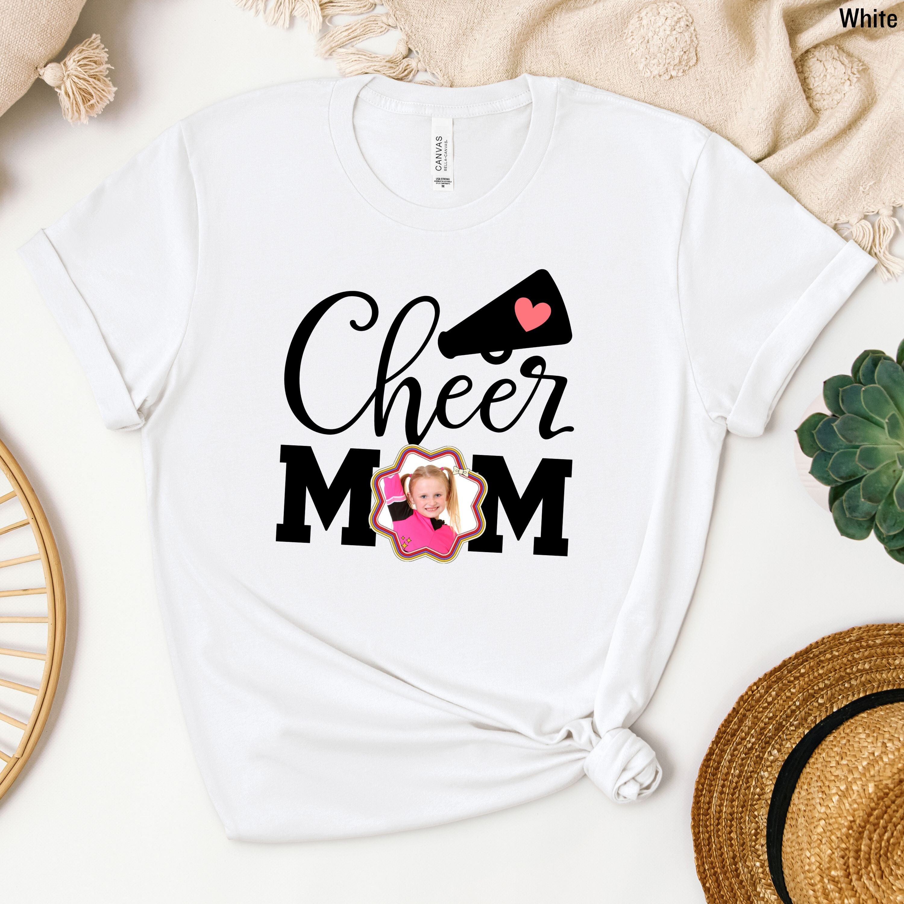 Custom Cheer Mom Shirt With Photo, Custom Photo Cheer Mom Shirt ...