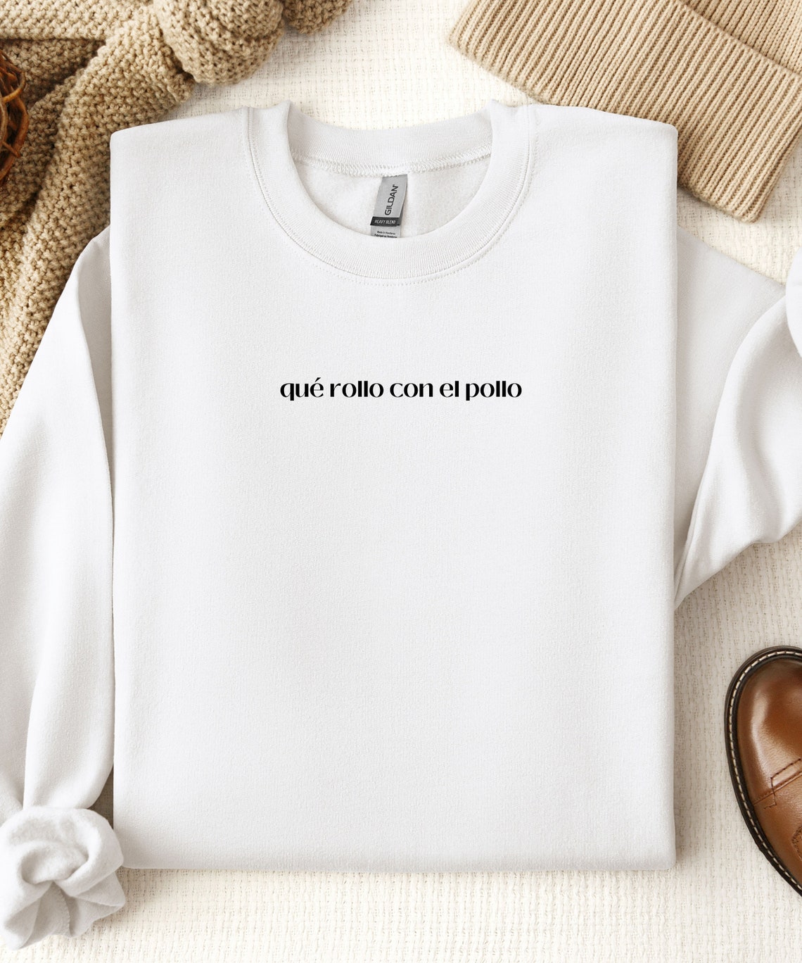 Que Rollo Con El Pollo Sweatshirt, Funny Spanish Saying Sweater, Regalo ...