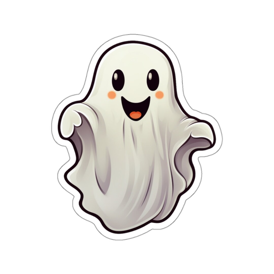 Cute Little Ghost Sticker, Sheet Ghost, Happy Ghost - Etsy