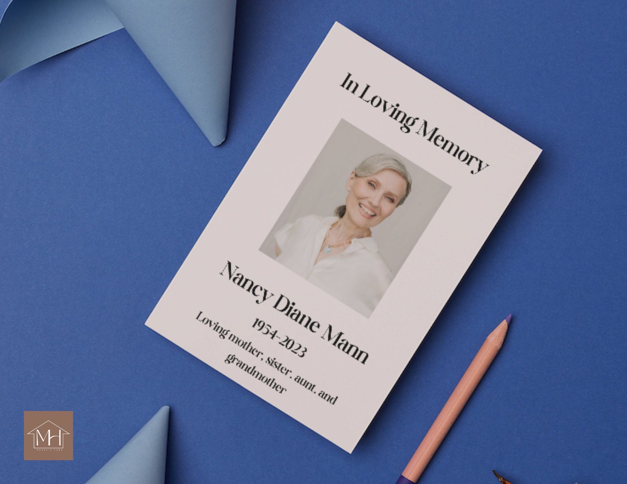 In Loving Memory 4"x6" Vertical Memorial Card Template - Digital ...
