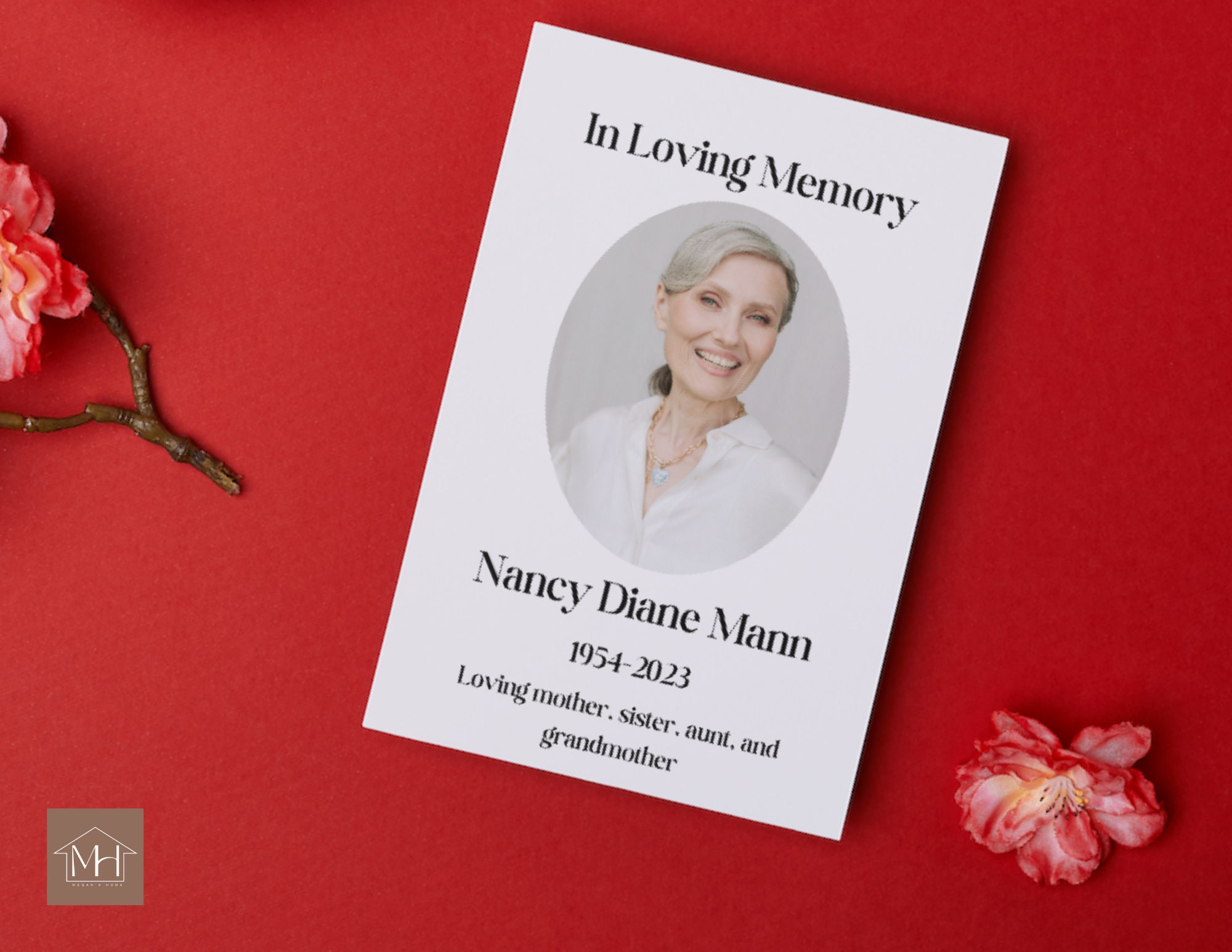 In Loving Memory 4"x6" Vertical Memorial Card Template - Digital ...