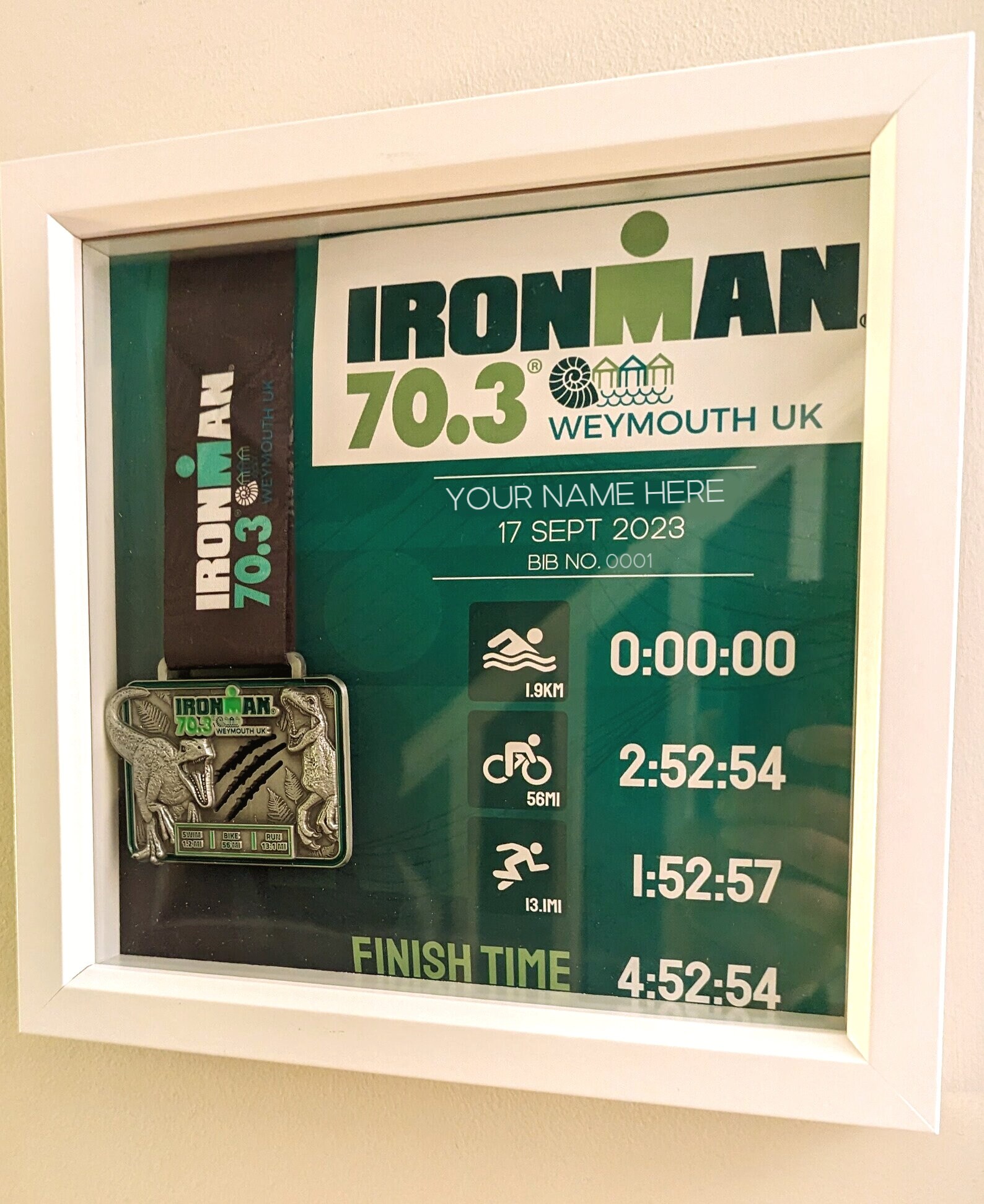 Ironman or Half-ironman Medal Presentation Frame 22cm X 22cm, Available ...