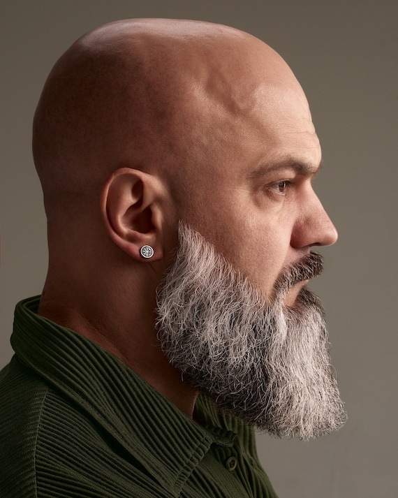 Stud earrings on men man wearing earring Mens stud earrings cool male earrings Mens earrings round studs for men Gents ear studs Etsy