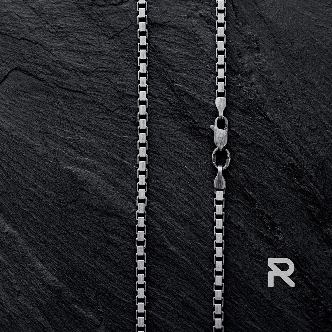 VENETIAN BOX CHAIN, Mens Box Chain, Minimalist Venetian Weave Long Box ...