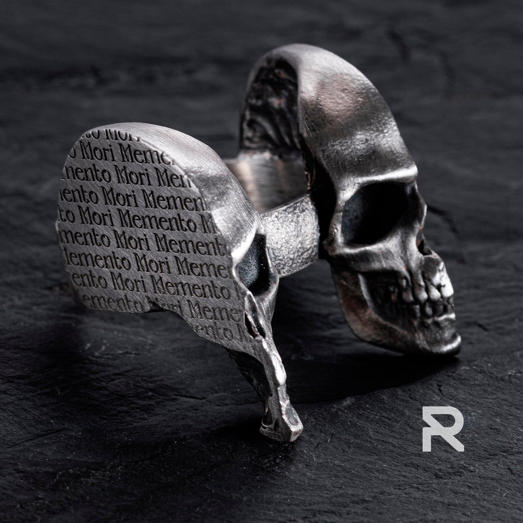 Memento Mori Ring, Pirate Ring, Mens Skull Ring, Goth Ring, Punk Style ...
