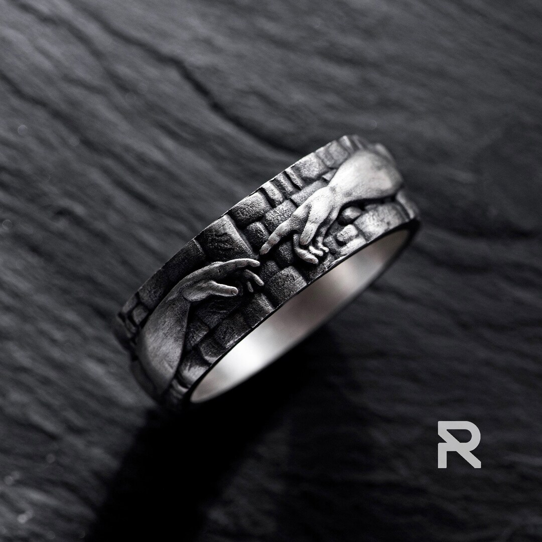 ADAM Vintage Silver Signet Rings for Men – Chunky 925 Sterling Silver ...
