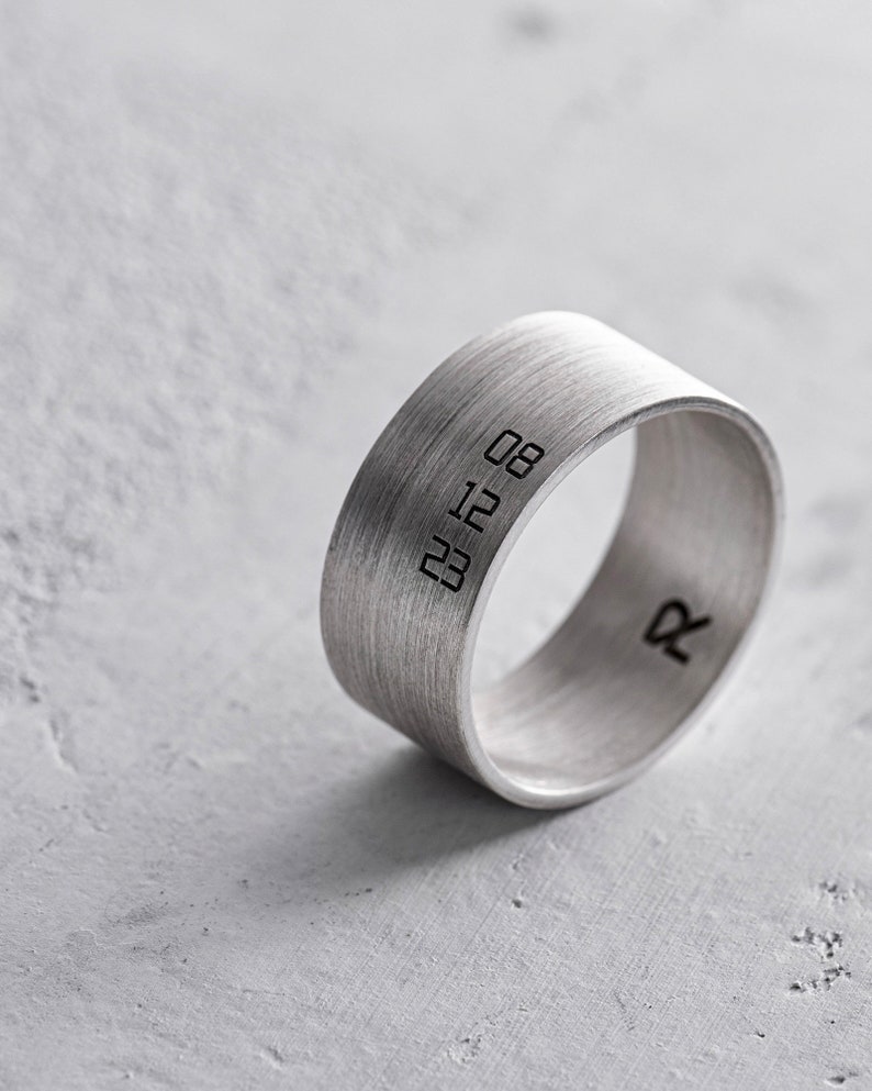 Custom Engraved Sterling Silver Ring: Personalized Name, Date Jewelry ...