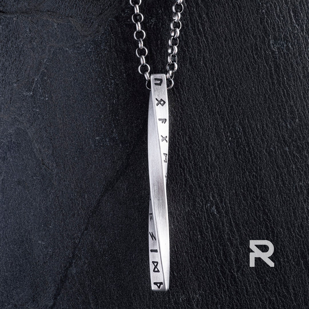 Handcrafted Sterling Silver Runes Pendant - Modern Amulet Talisman - Etsy