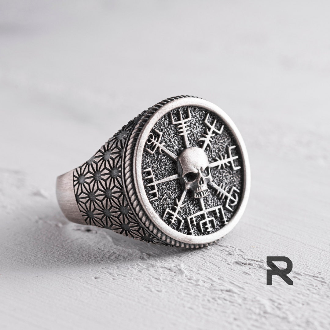 SKULL Mens Silver Signet, Silver Signet Ring, Antique Silver Rings ...