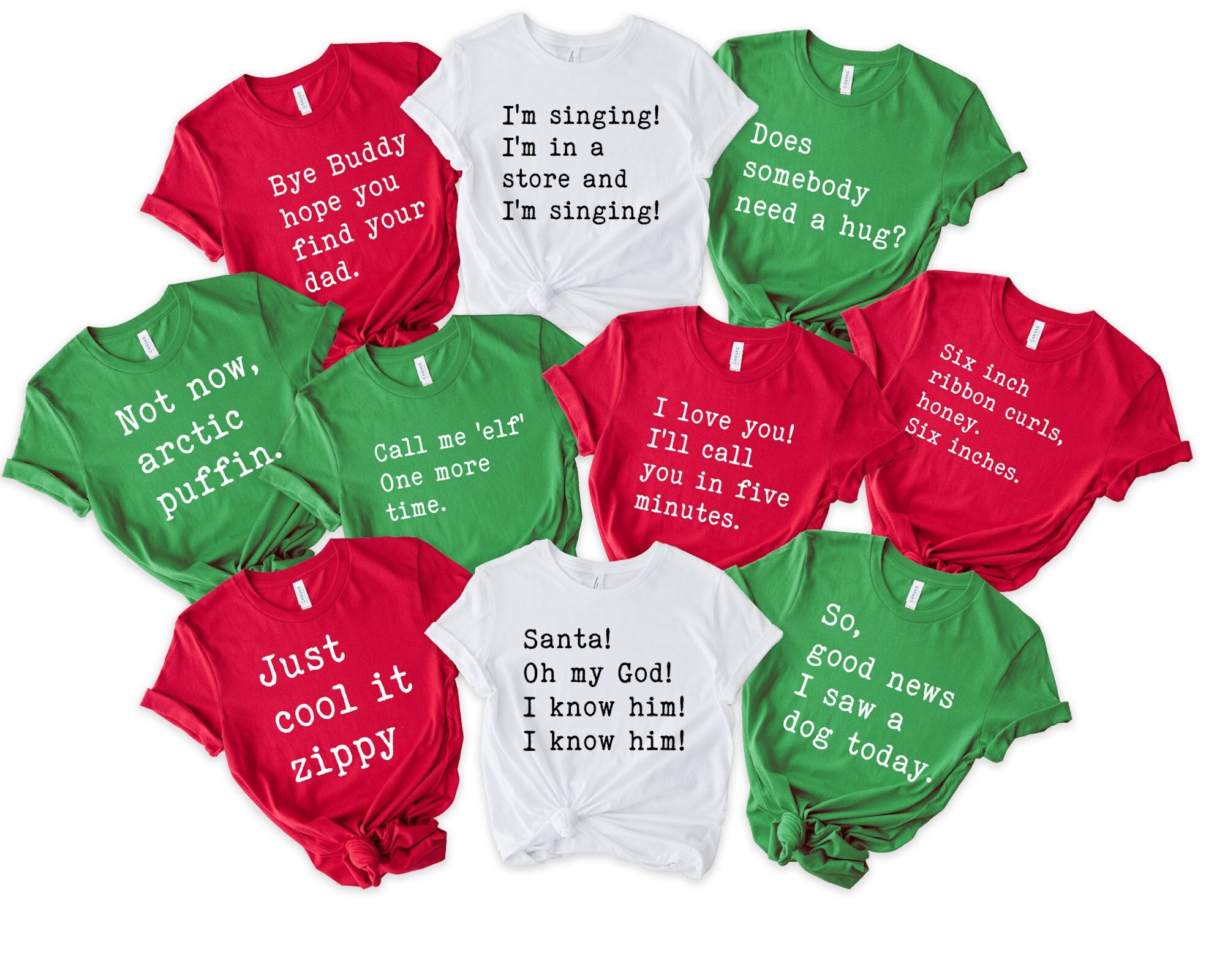 Funny Elf Movie Shirts Elf Quotes for X-mas Elf Movie Quote Shirts ...