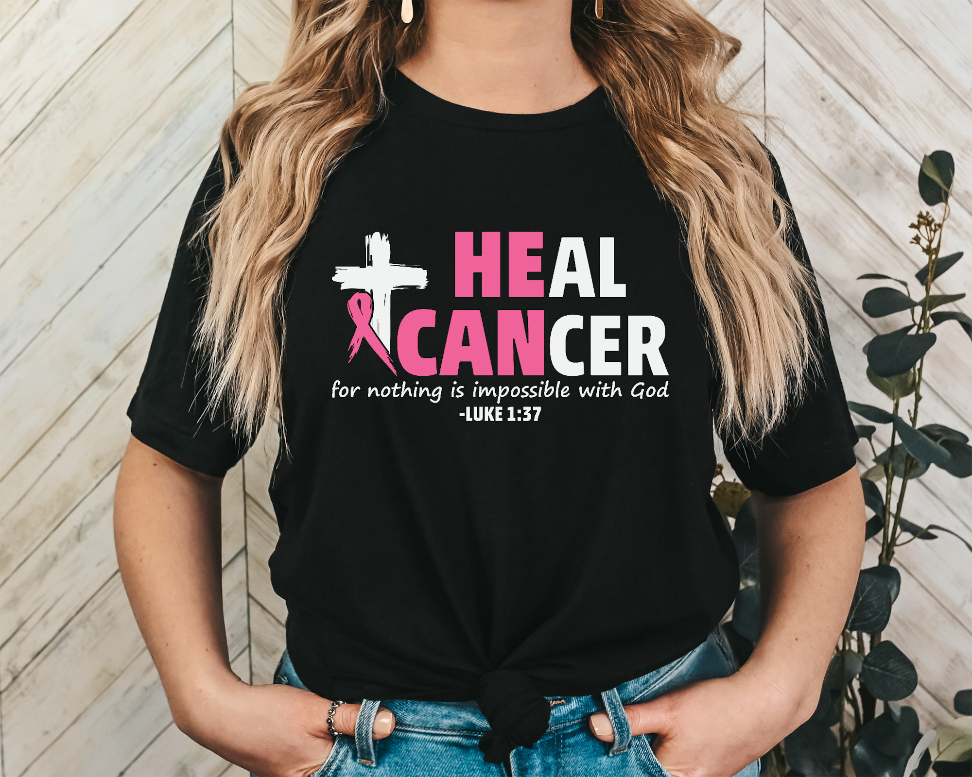 He Can Heal Cancer Shirt Breast Cancer Support Shirts for Women Warrior ...