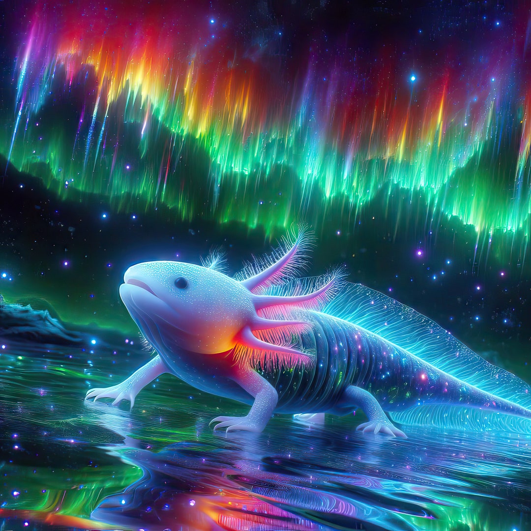 Cute Axolotl Art Print Poster #44 -12"x12" 3D Hi-res on Red River 66lb ...