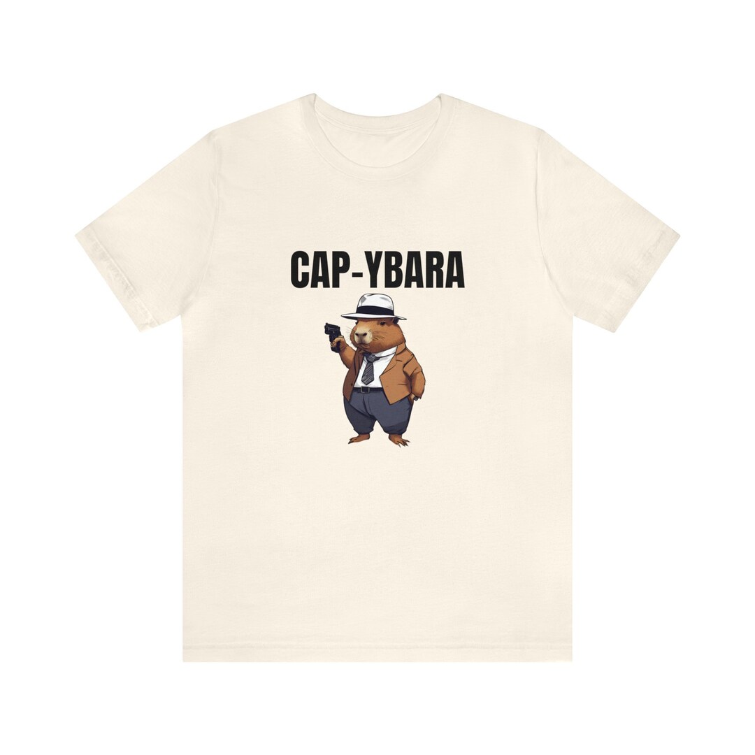 Funny Capybara Shirt, Cap-ybara With Gun, Capybara Lover Gift, Meme ...