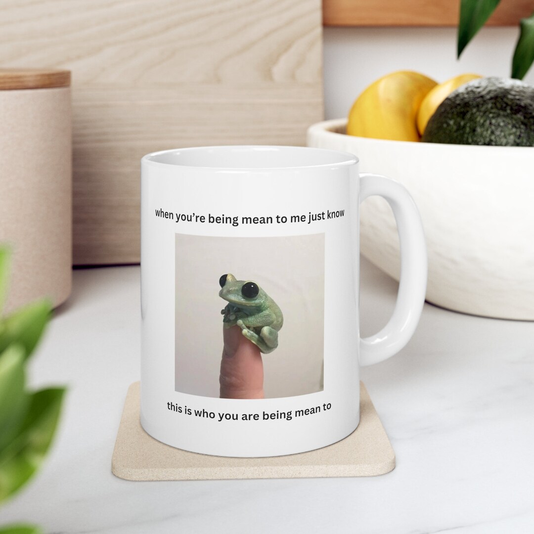 Frog Mug, When You're Mean to Me Meme Mug, Funny Tea Cup, Trendy Frog ...