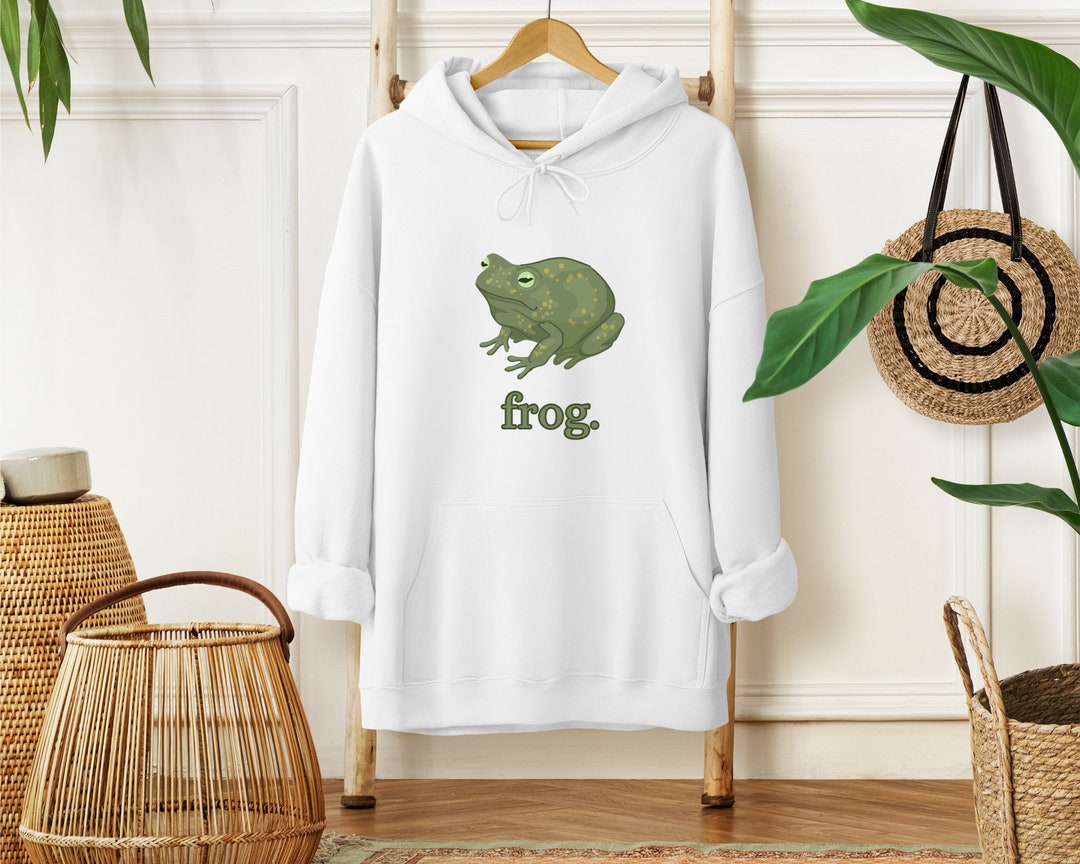 Frog Hoodie, Cute Funny Frog Hooded Sweatshirt, Toad Sweater, Froggy ...