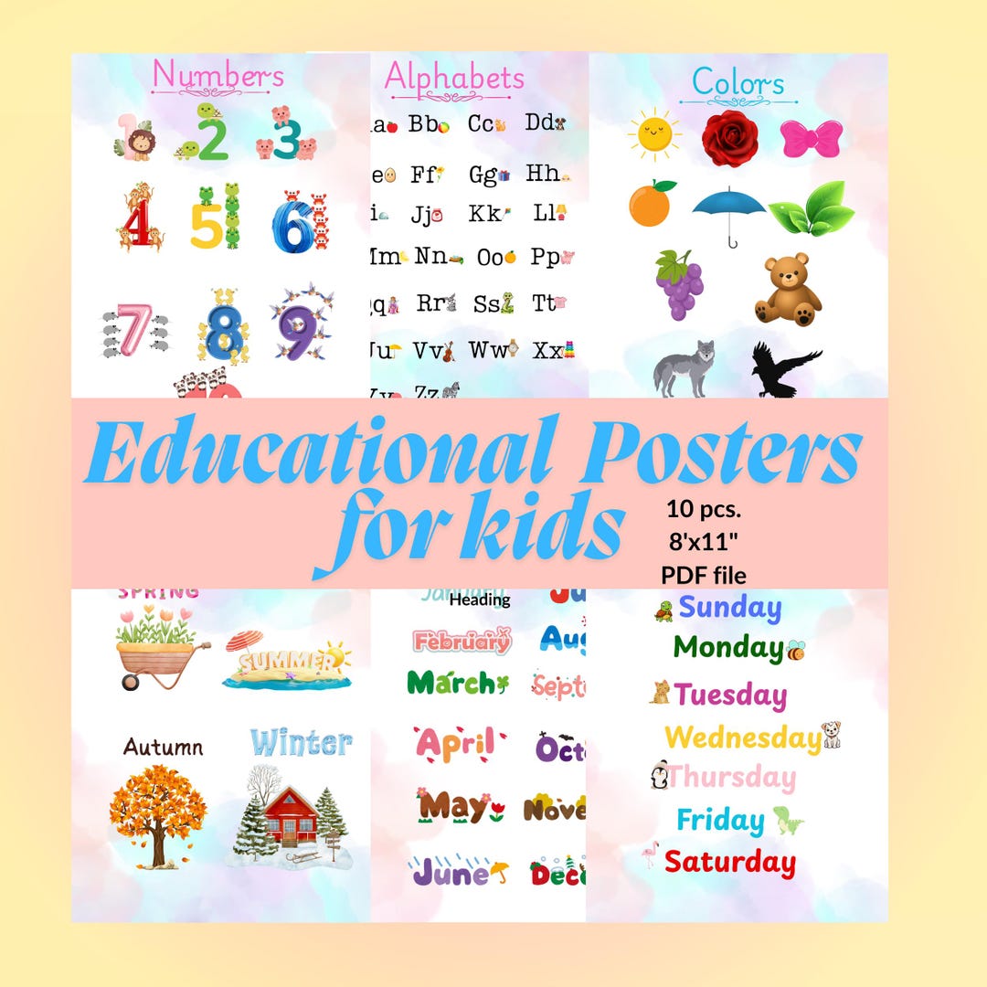 Educational Posters for Kids - Etsy