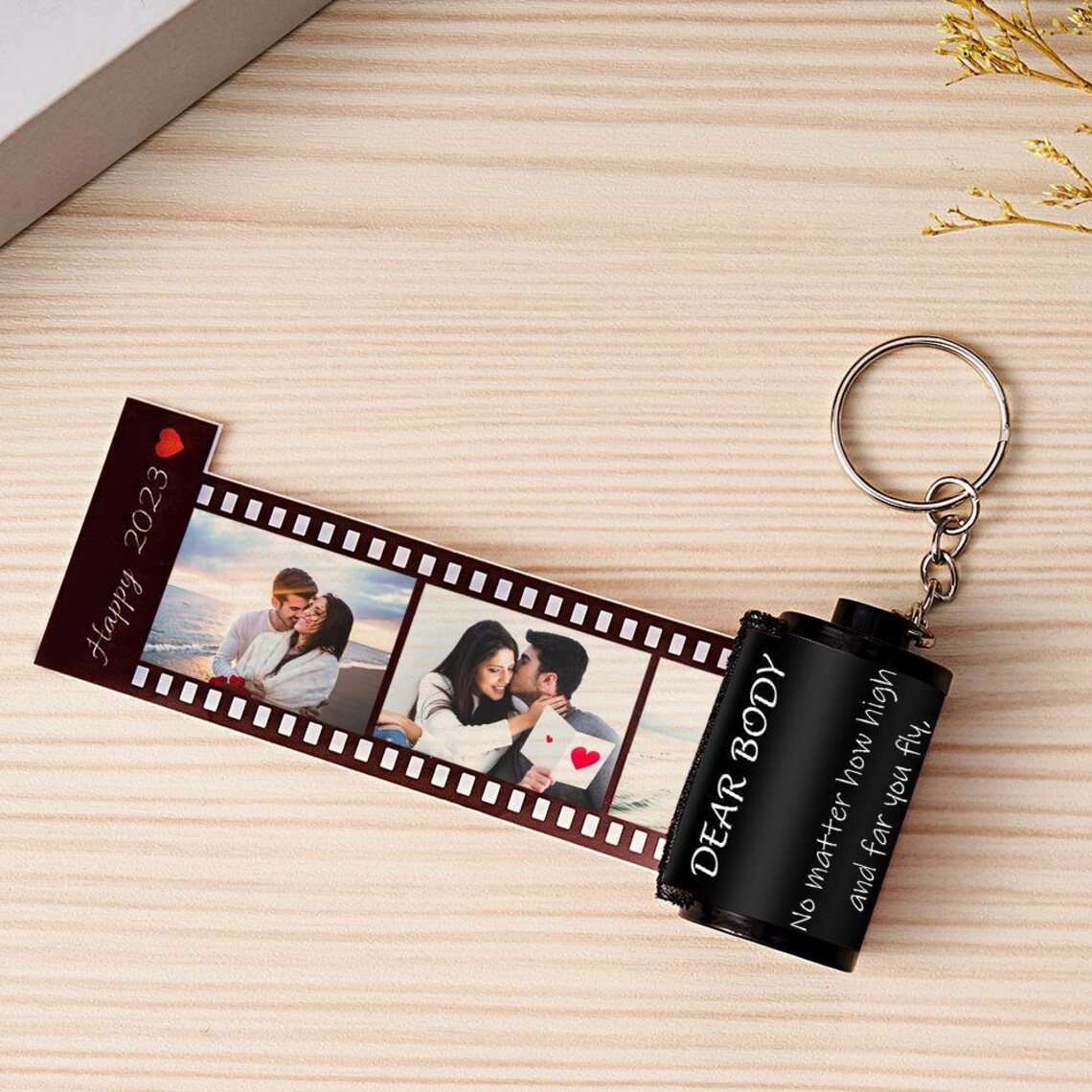 Custom Text Colorful Roll Film Keychain Camera Keychain Meaningful ...