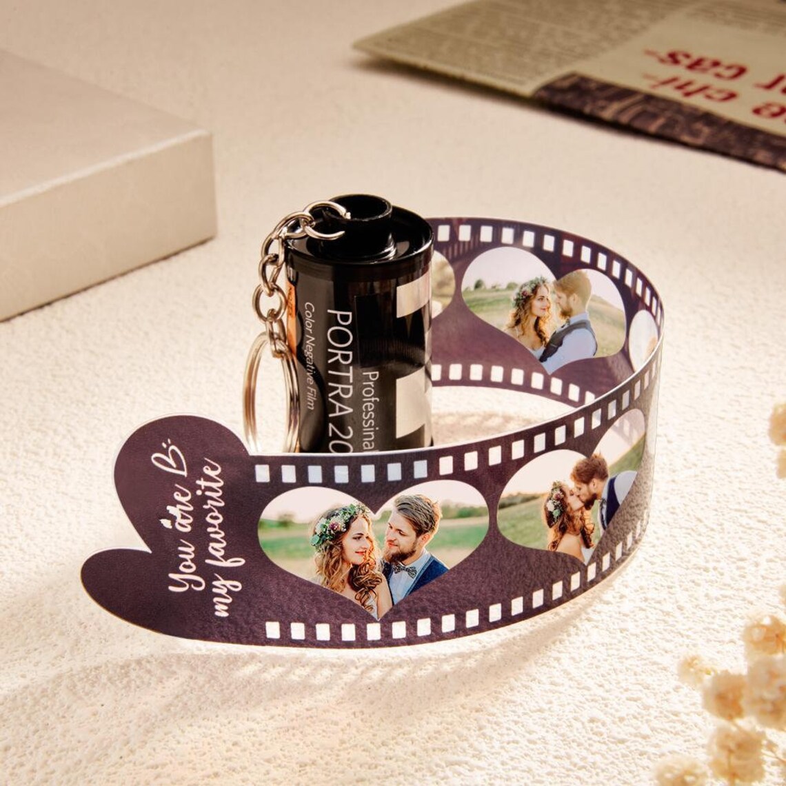 Custom Engraved Photo Film Keychain Camera Roll Creative Heart - Etsy