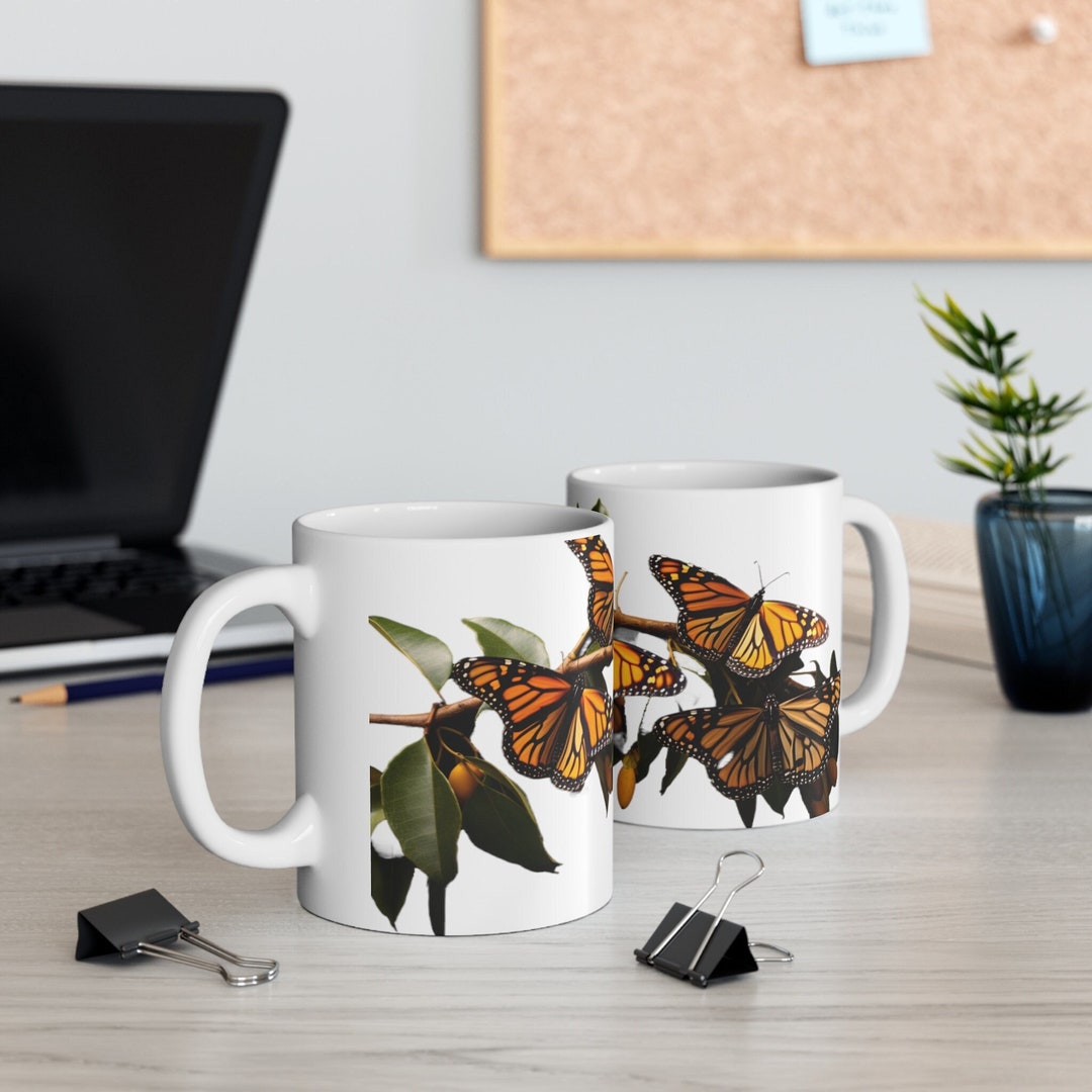 Monarch Butterfly Coffee Mug Ceramic Butterfly Mug Gift for Her Nature ...