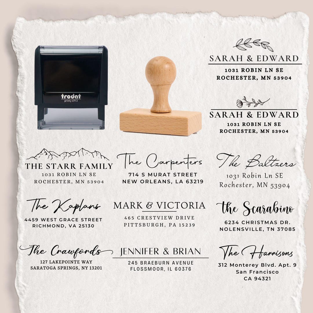 Custom Address Stamp | Wedding Stamper | Self Inking Stamp | Custom ...