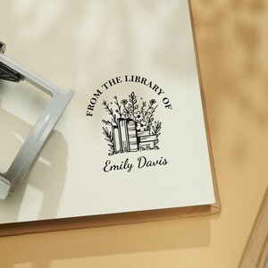 BOOK STAMP CUSTOM Book Stamp Rubber Stamp Library Stamp Book Lover Gift ...