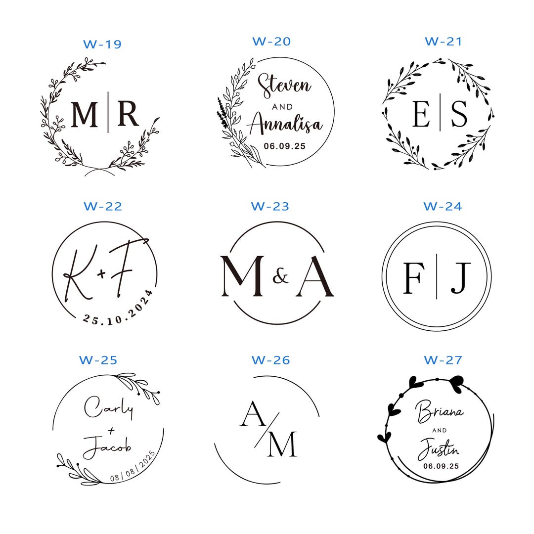 Custom Wedding Initial Stamp: Monogram Envelope Embosser - Etsy
