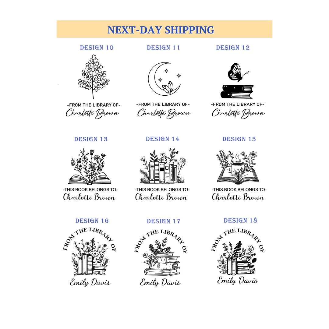 BOOK STAMP CUSTOM Book Stamp Rubber Stamp Library Stamp Book Lover Gift ...