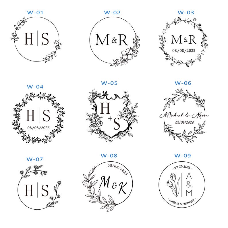 Custom Wedding Initial Stamp: Monogram Envelope Embosser - Etsy