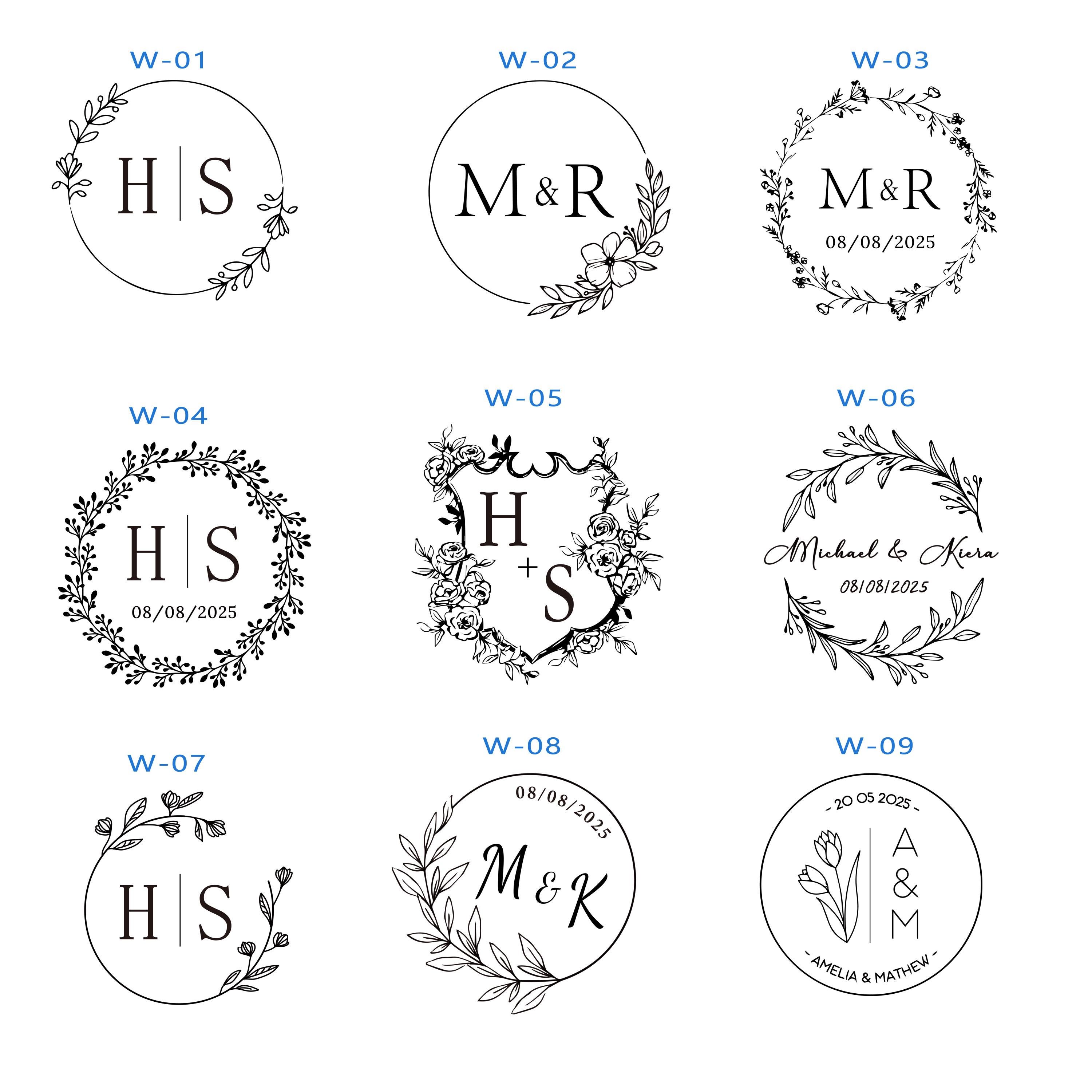 Custom Wedding Initial Stamp: Monogram Envelope Embosser - Etsy