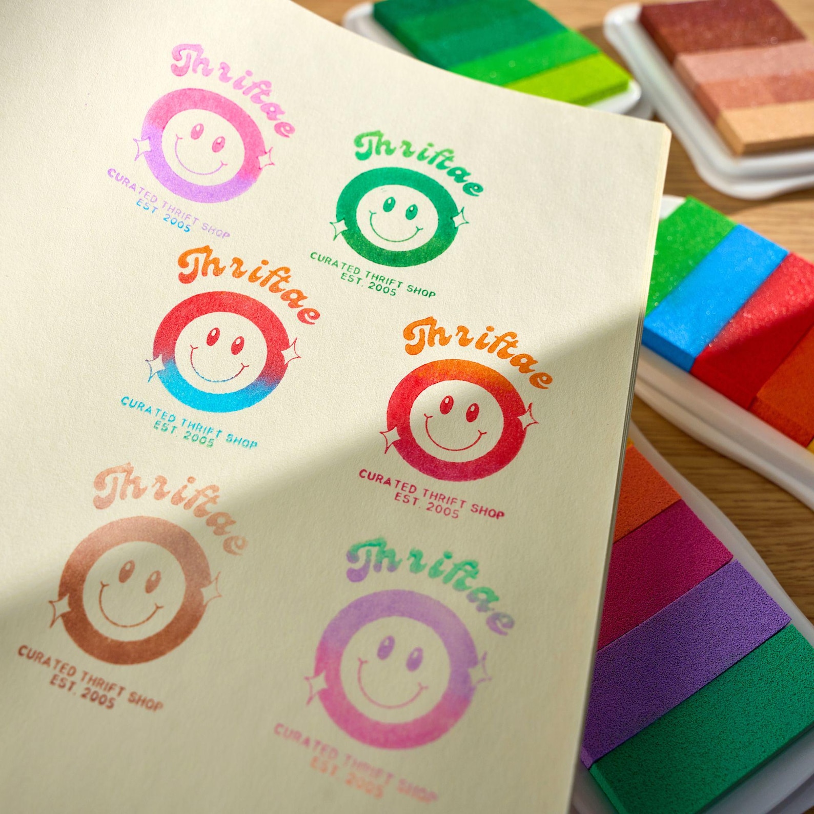 Multi-color Ink Pad: Fast Drying Gradient Stamp Ink - Etsy