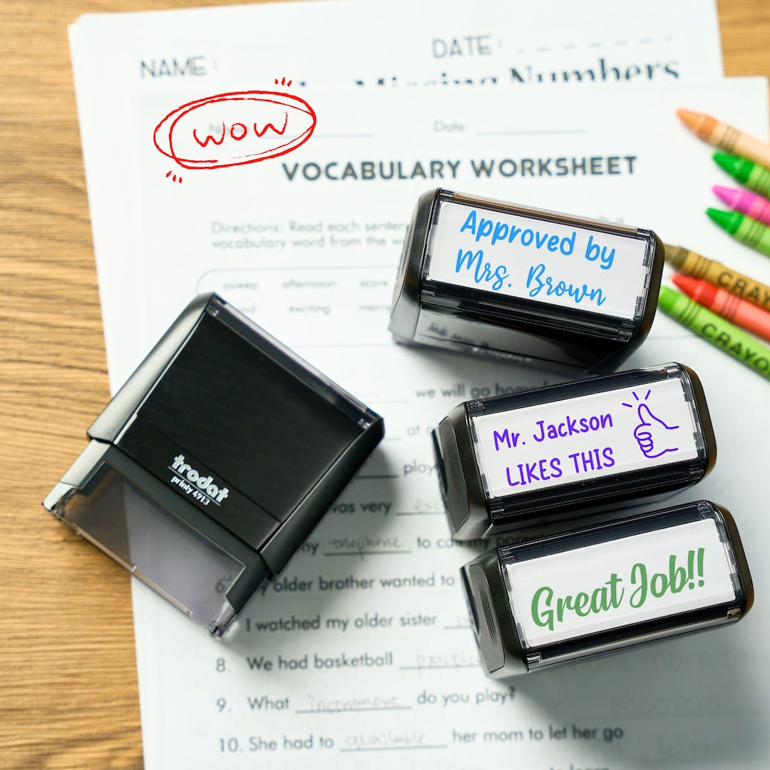 Custom Teacher Reward Stamp: Personalized Grading, Classroom Motivation ...