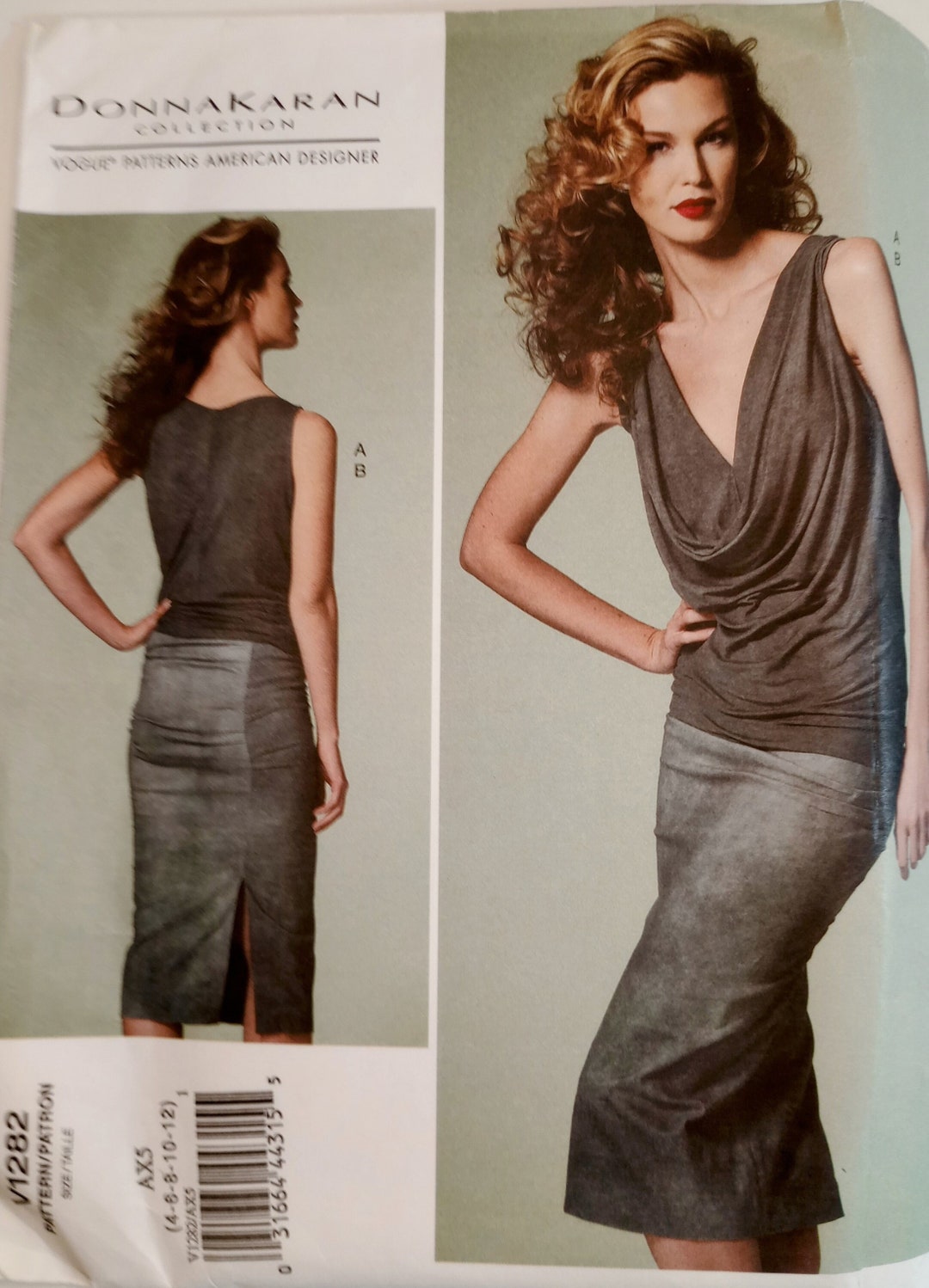 Vogue 1283 Donna Karan Misses Top Skirt Sewing Pattern Size 4-12 Uncut ...
