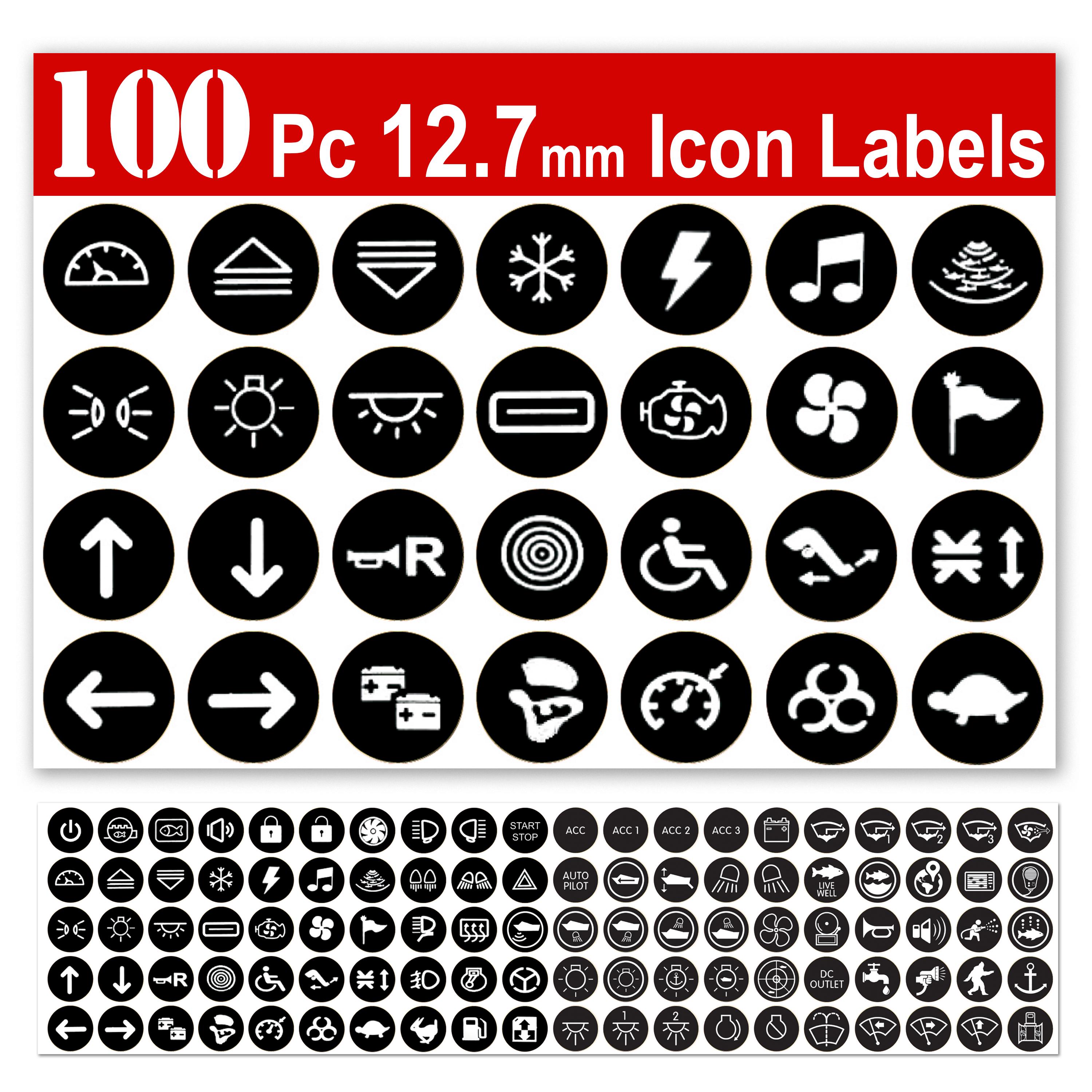 Jeep Voswitch Sheet For Vehicle And Boat Button Stickers