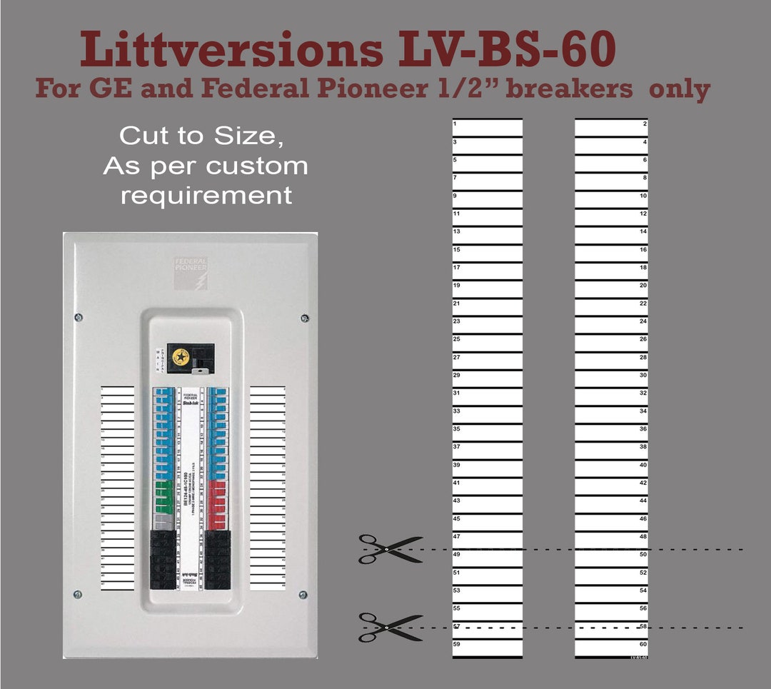 LV Fuse Box Circuit Breaker Panel Directory Labels Decals Stickers for ...