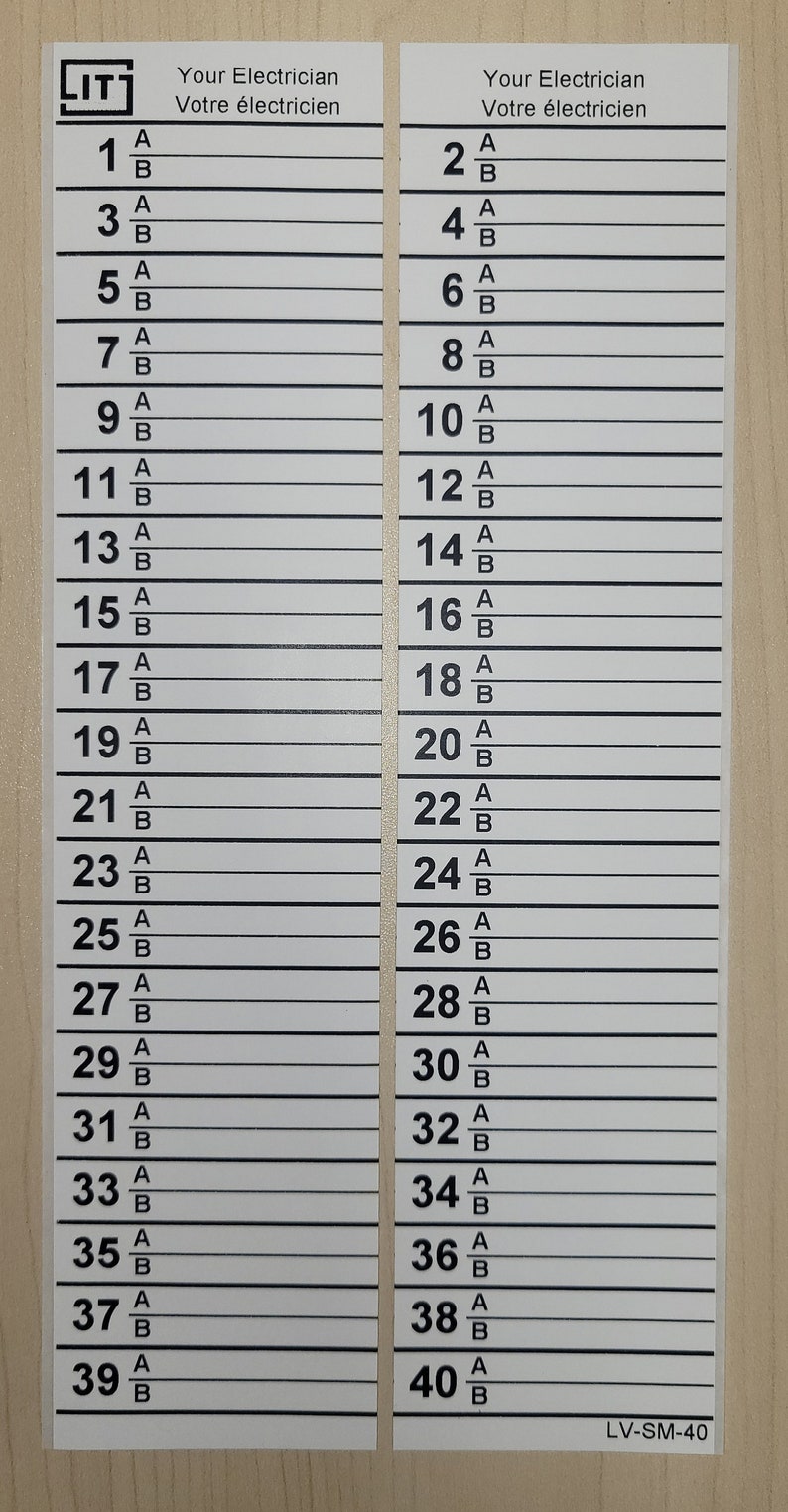 LV Replacement for Siemens Circuit Breaker Panel Directory Labels ...
