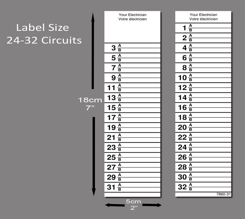 Circuit Breaker Panel Directory Labels/decals/stickers, Replacement for ...