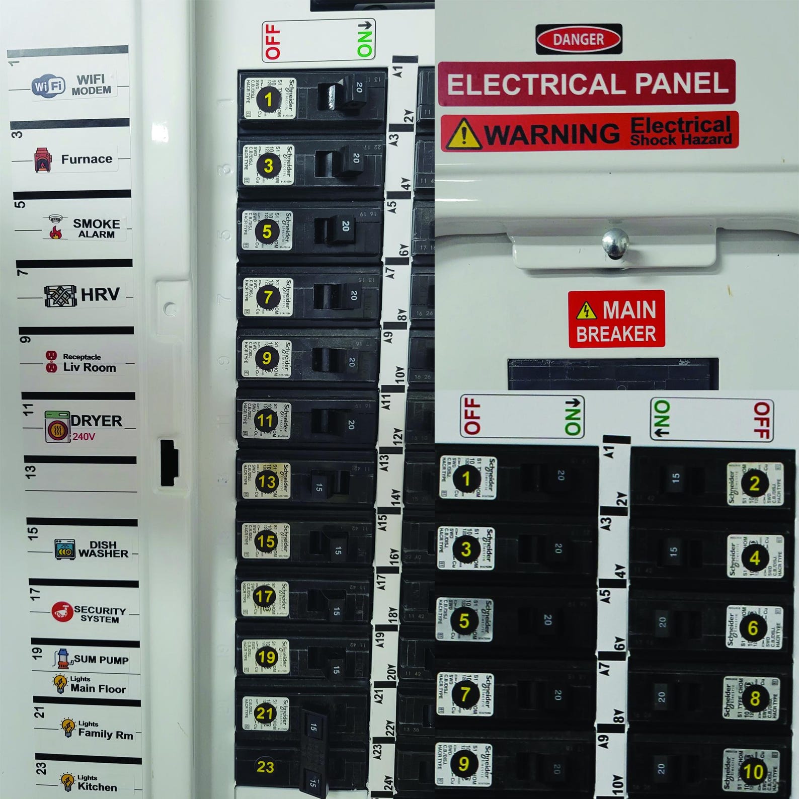 Littversions Premium 40 Circuits Bidirectional for 1" Breaker Directory ...